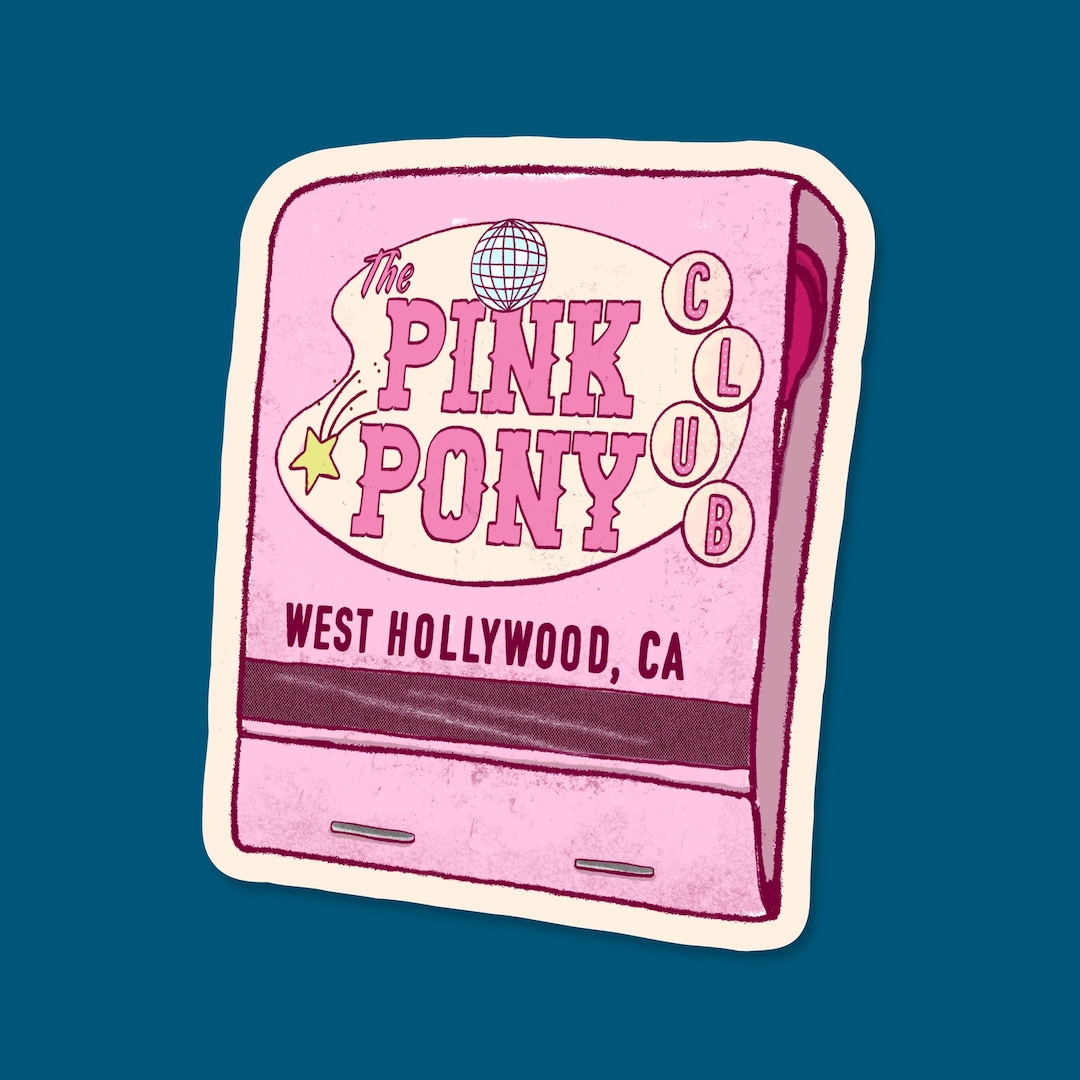 Pink Pony Matchbook Sticker, Water Resistant Decal for Laptops, Water ...