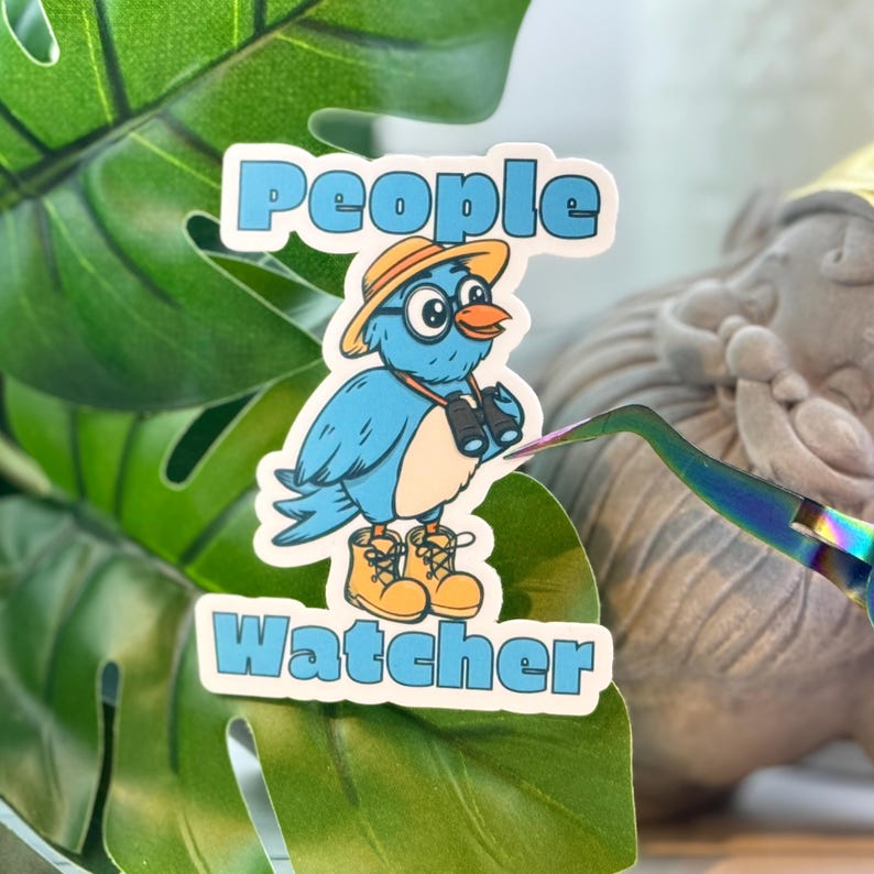 People Watcher Bird Sticker, Funny Animal Pun, Laptop Decal - Etsy