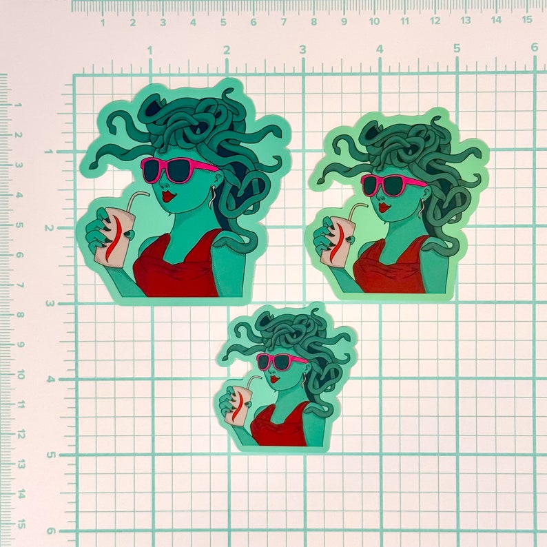 Medusa Sticker, Water Resistant Decal for Laptops, Water Bottles, and ...