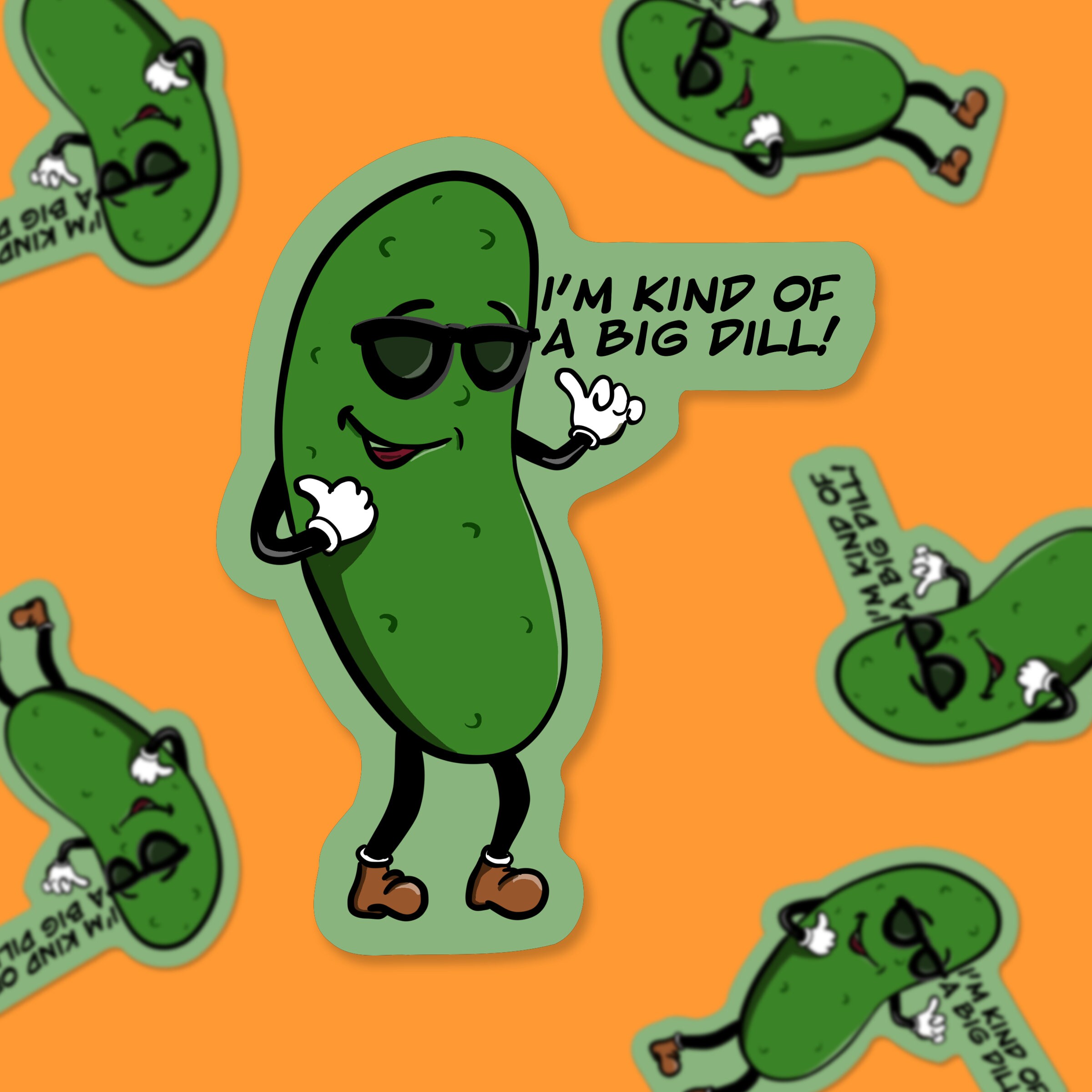 Big Dill Sticker, Water Resistant Decal for Laptops, Water Bottles, and ...