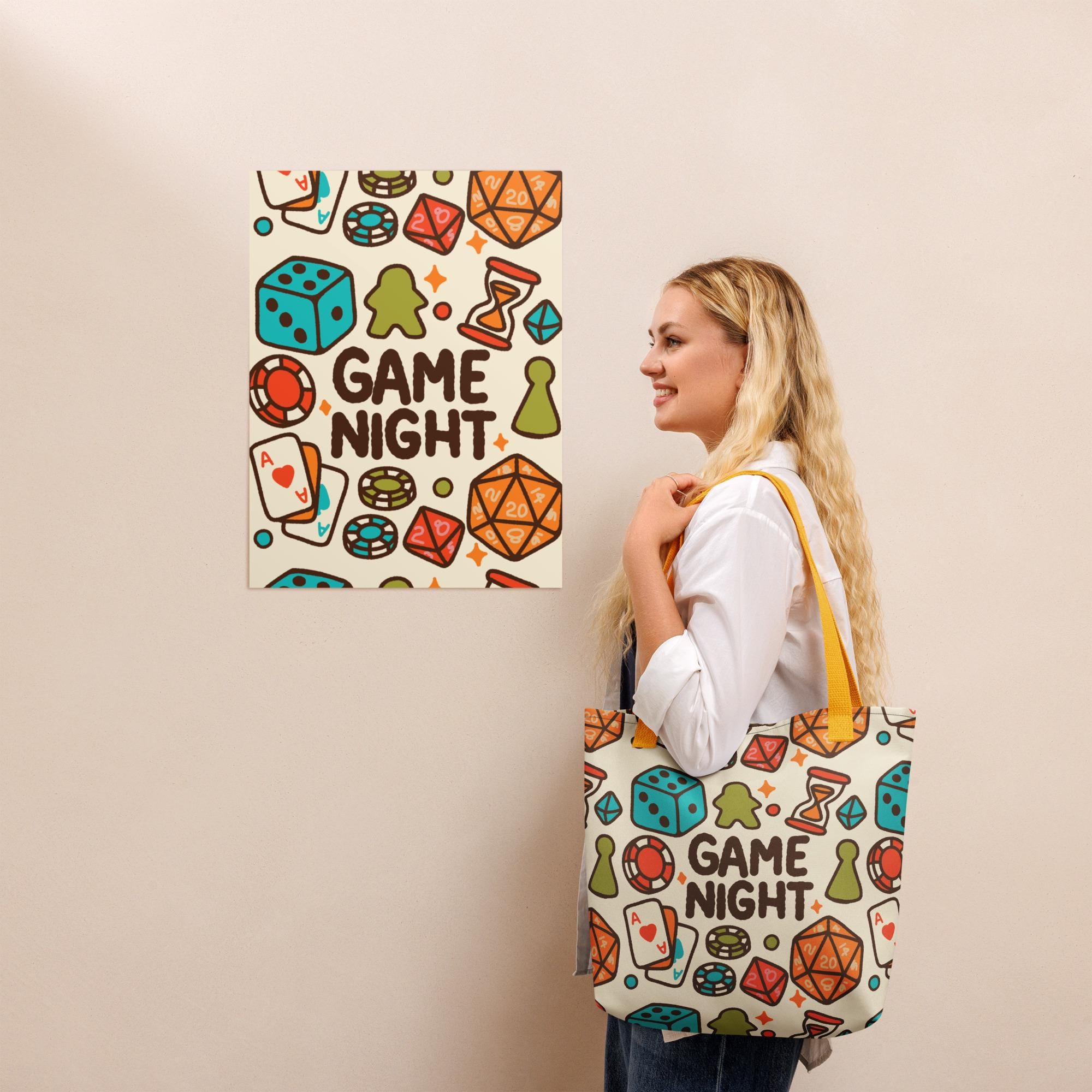 Game Night Tote Bag: Board Game Lover Gift - Etsy