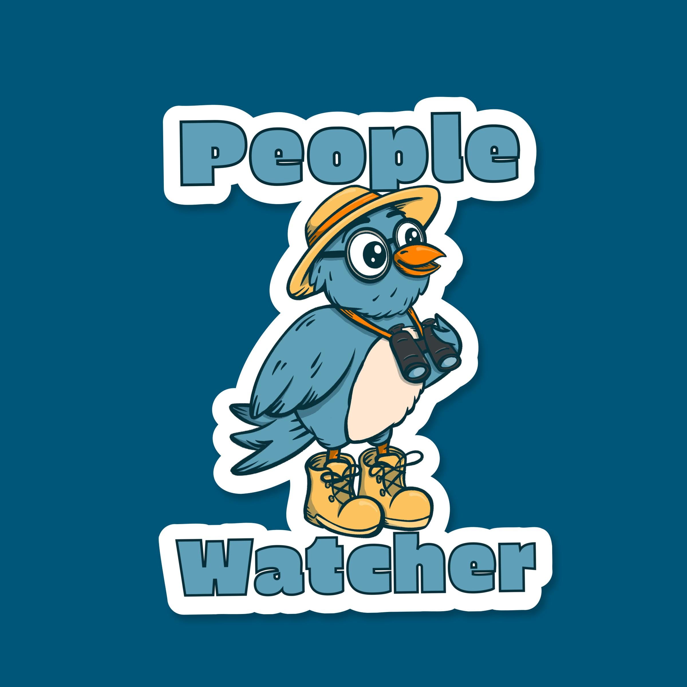 People Watcher Bird Sticker, Funny Animal Pun, Laptop Decal - Etsy