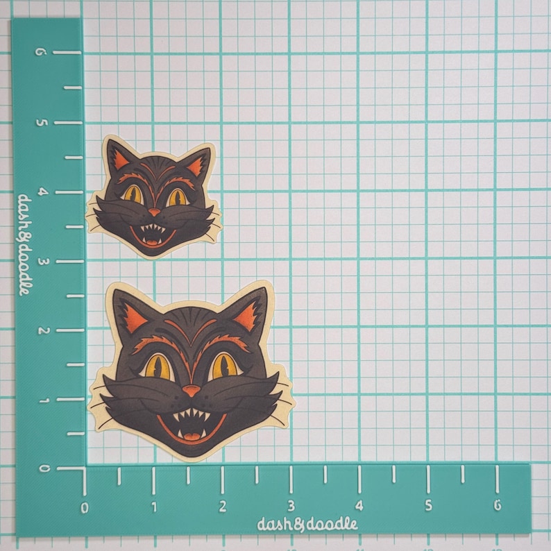 Vintage Halloween Black Cat Sticker - Water Resistant Vinyl - Etsy