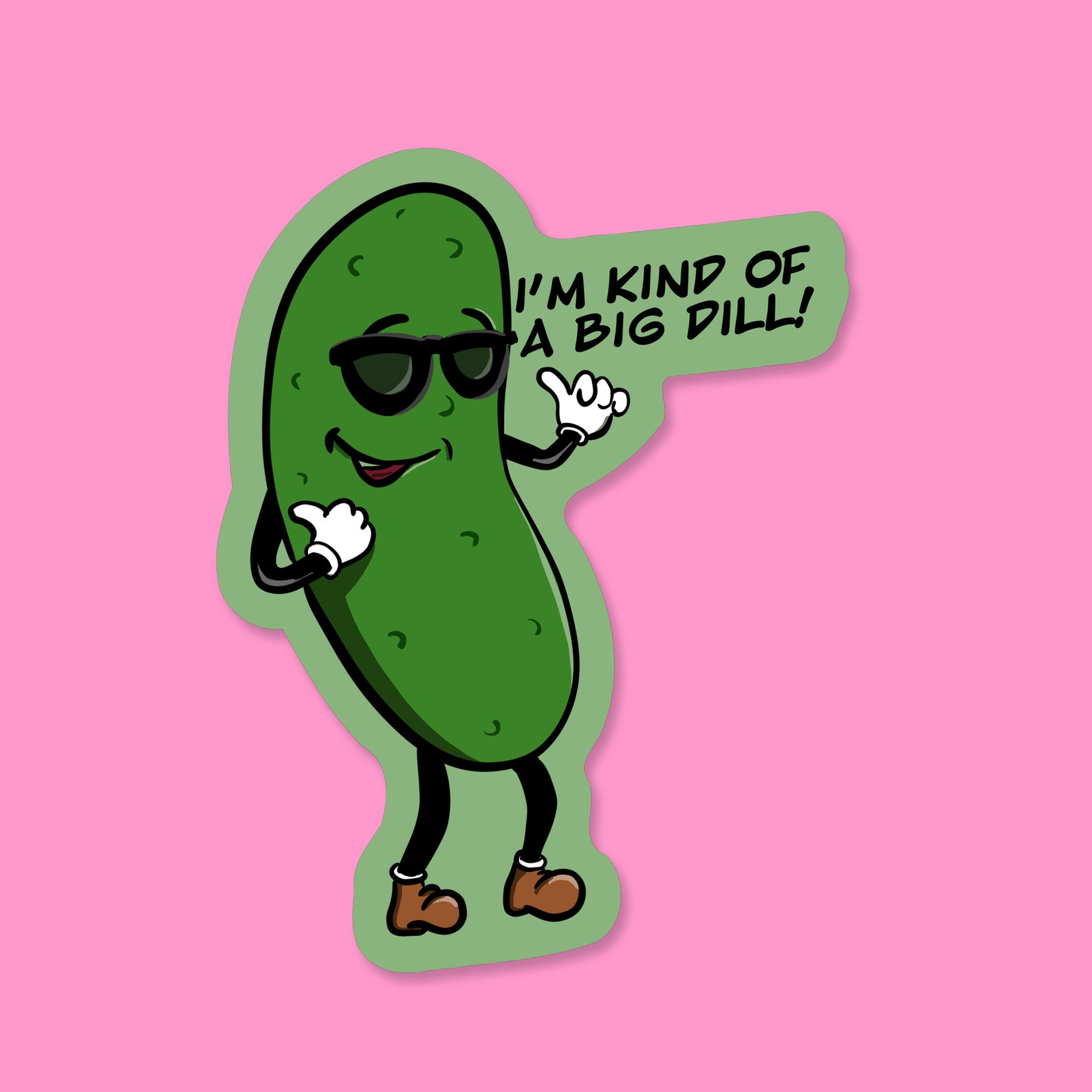 Big Dill Sticker, Water Resistant Decal for Laptops, Water Bottles, and ...
