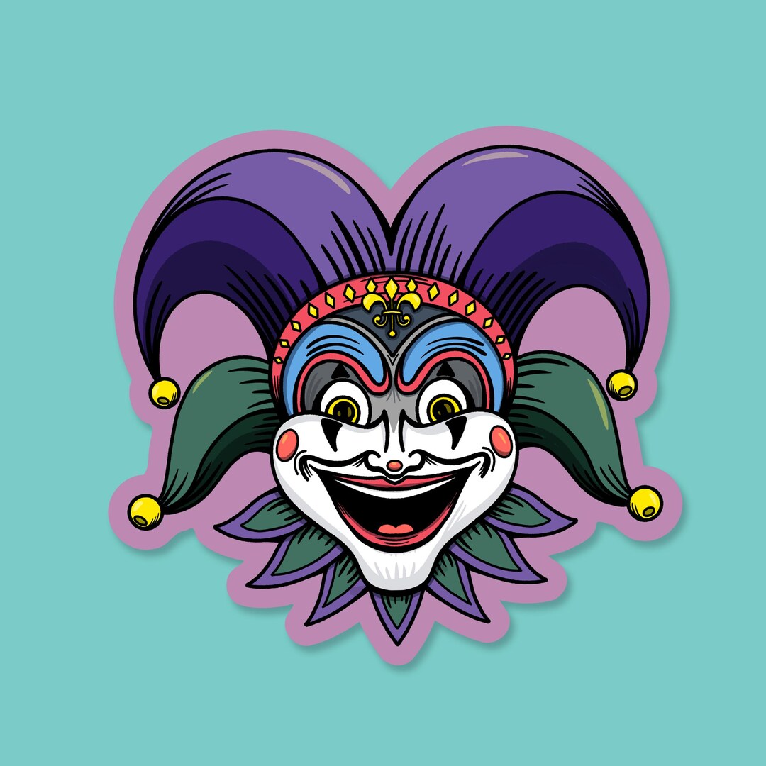 Jester Sticker, Water Resistant Decal for Laptops, Water Bottles, and Other Smooth Surfaces - Etsy