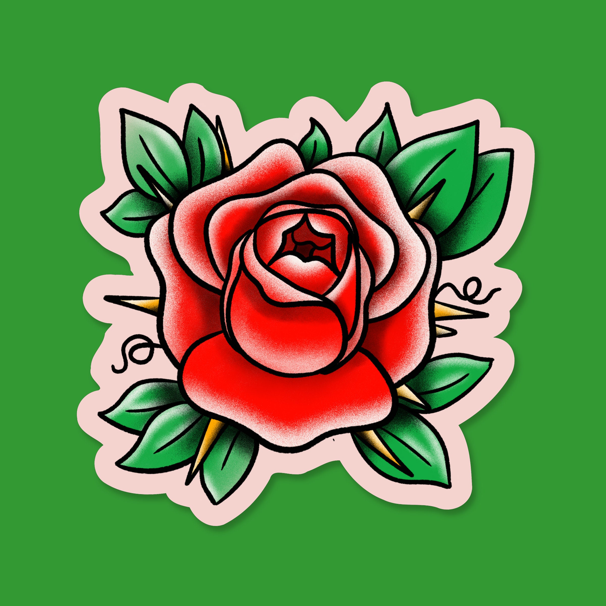 Rose Sticker, Water Resistant Decal for Laptops, Water Bottles, and ...