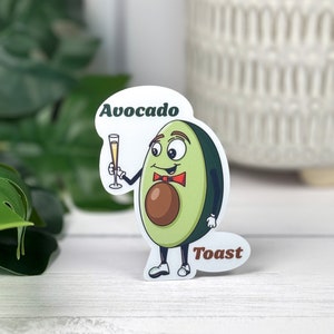 Avocado Toast Vinyl Sticker, Funny Food Pun, Water Bottle Laptop Decal ...