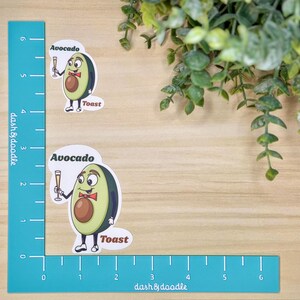 Avocado Toast Sticker, Funny Avocado Character Sticker, Brunch Lover ...