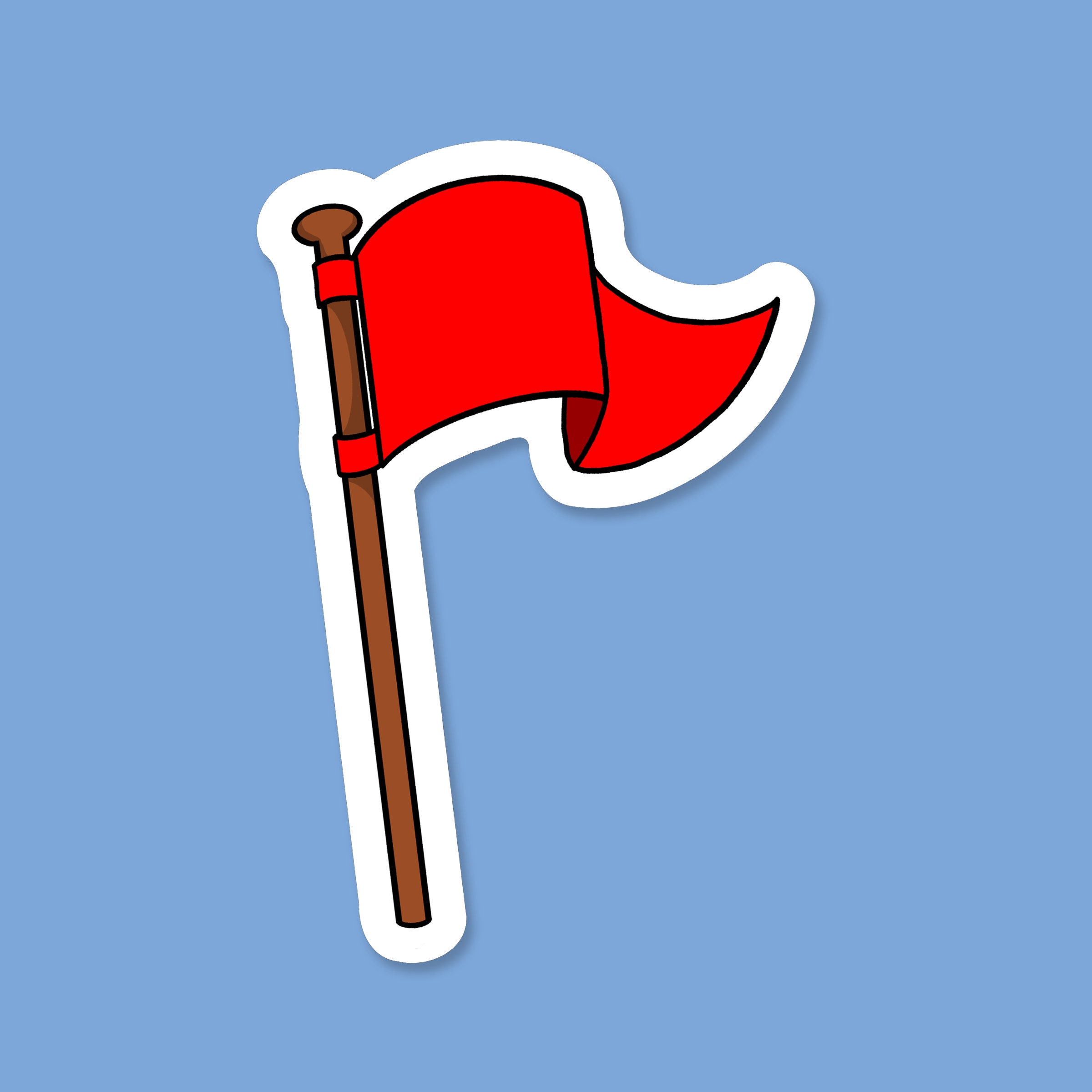 Red Flag Sticker, Water Resistant Decal for Laptops, Water Bottles, and ...