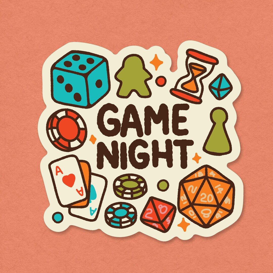 Game Night Sticker, Board Game Vinyl Sticker, Dnd Dice Sticker, Funny ...