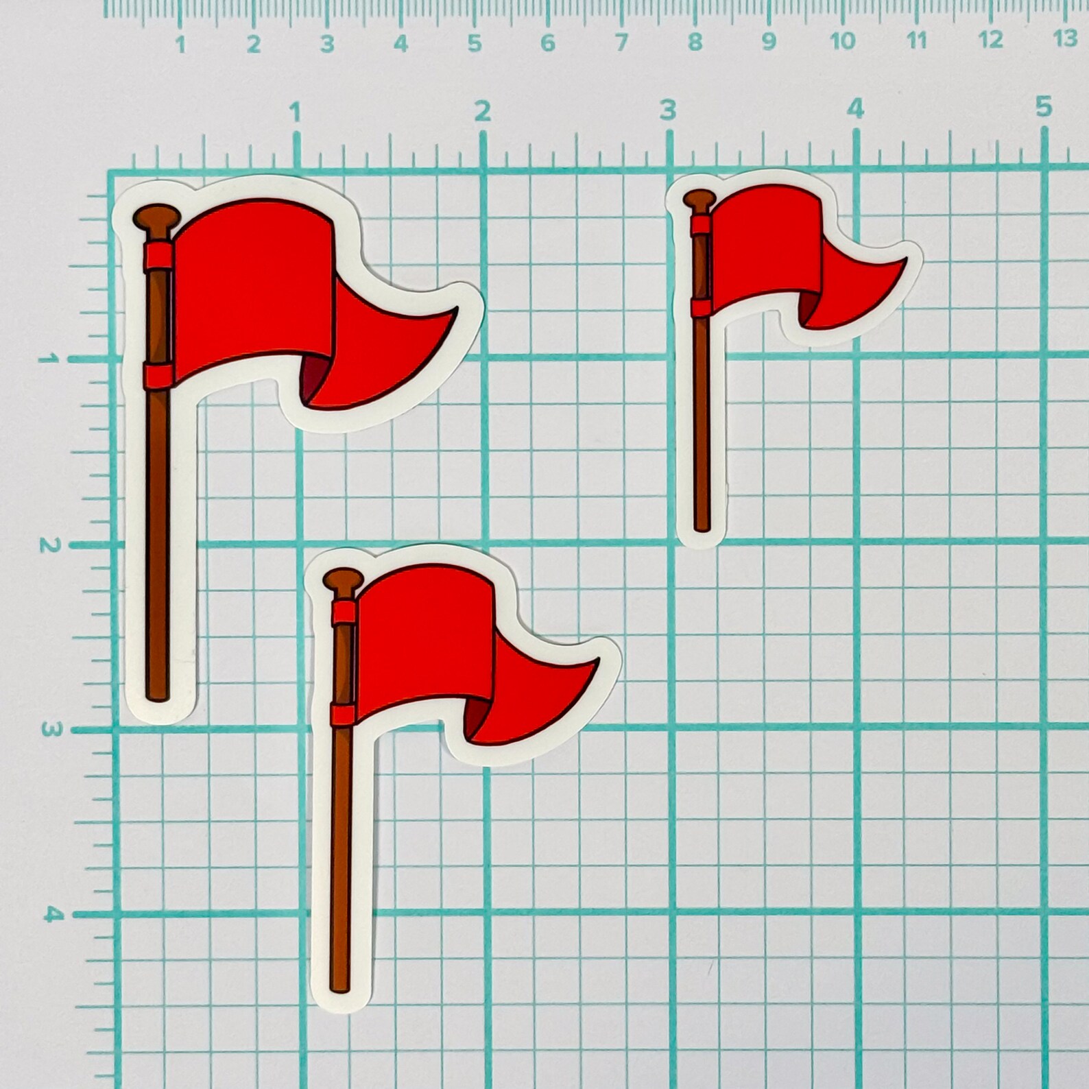 Red Flag Sticker, Water Resistant Decal for Laptops, Water Bottles, and ...