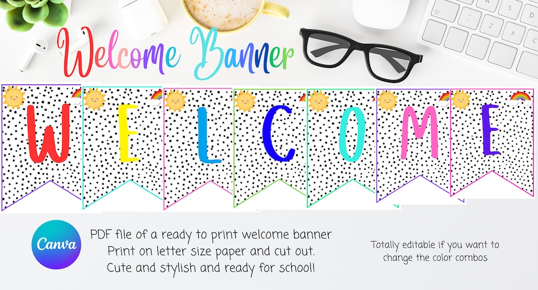 Sunshine and Rainbow Welcome Banner - Etsy