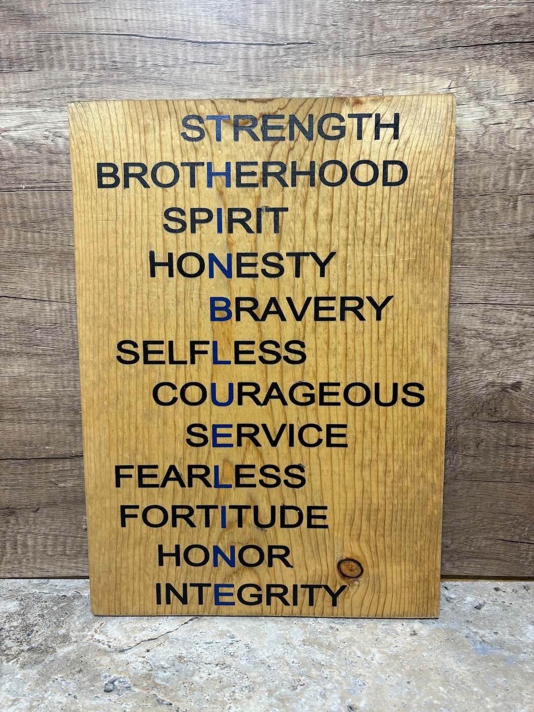 Thin Blue Line Wood Sign, Law Enforcement Hand Painted Plaque, First ...