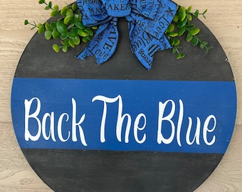 Wooden Police 'back the Blue' Door Hanger: Law Enforcement Support ...