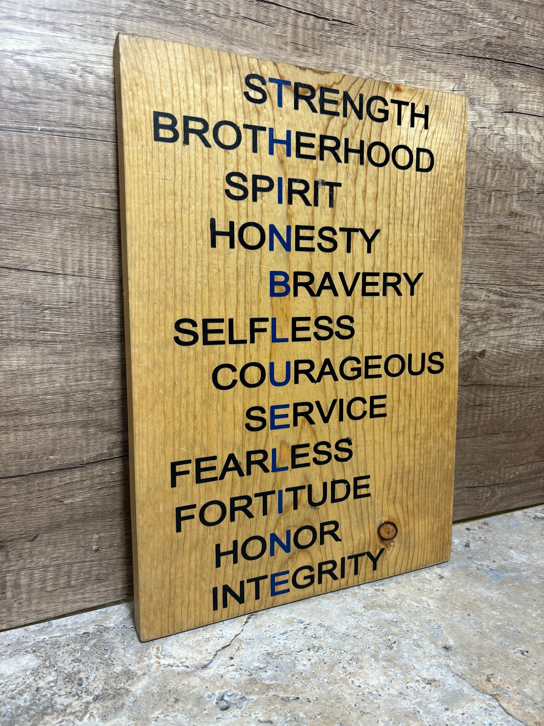Thin Blue Line Wood Sign Law Enforcement Hand Painted Plaque - Etsy