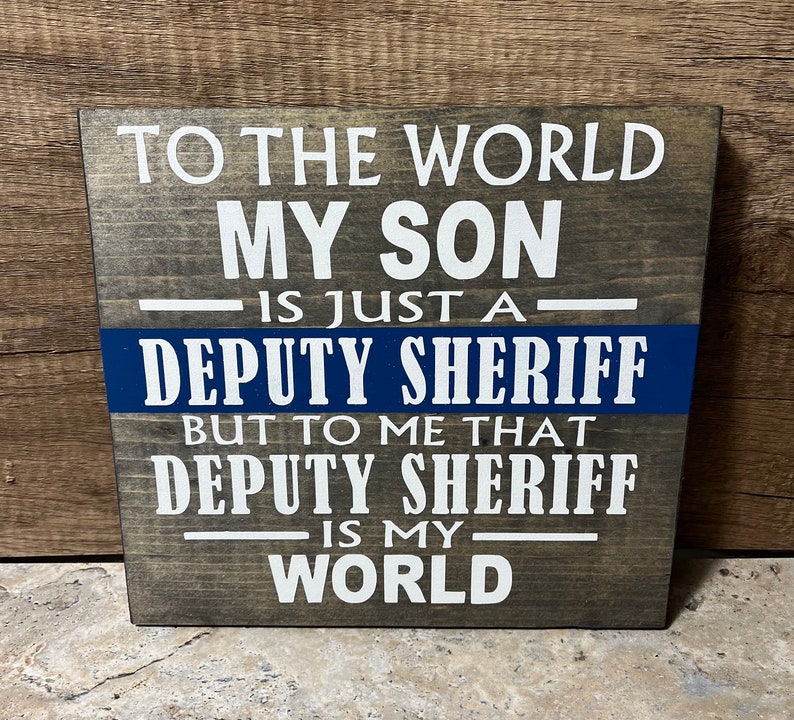 Thin Blue Line, Personalized Family Member Sign, Gift for Deputy ...
