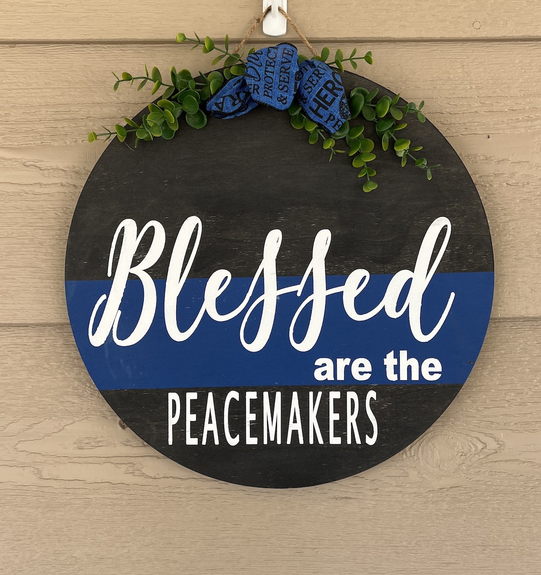 Blessed Peacemakers Door Hanger | Handmade Wooden Sign | Law ...