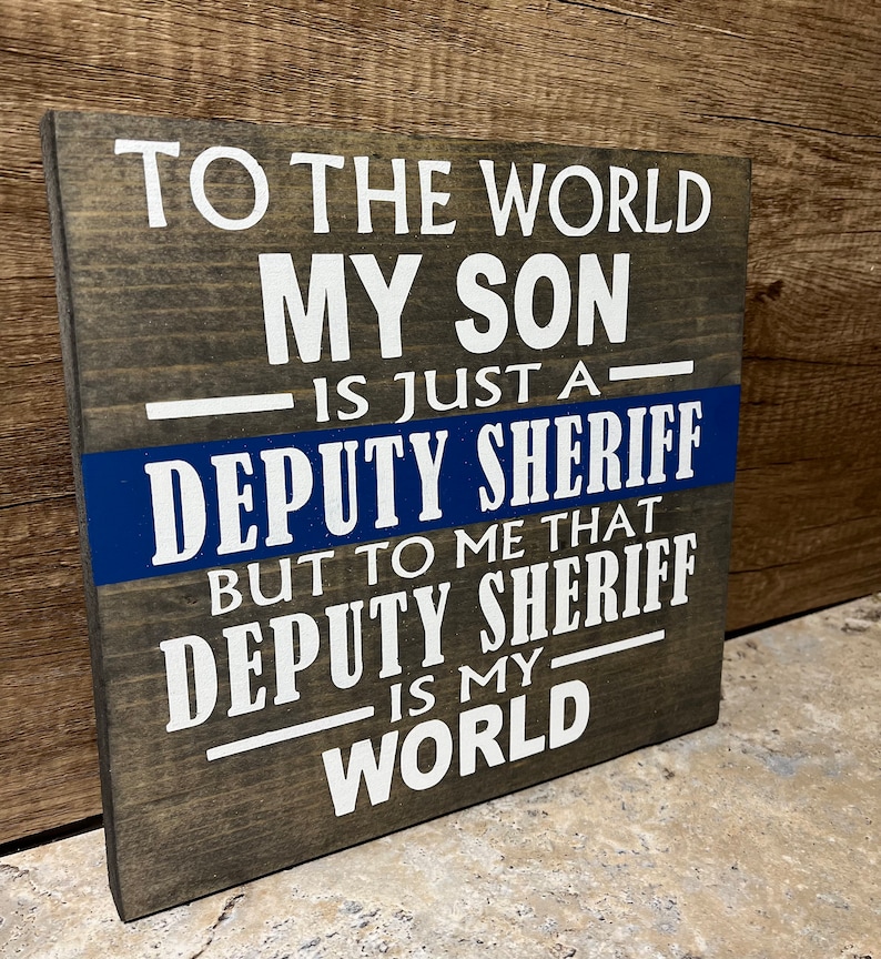 Thin Blue Line, Personalized Family Member Sign, Gift for Deputy ...
