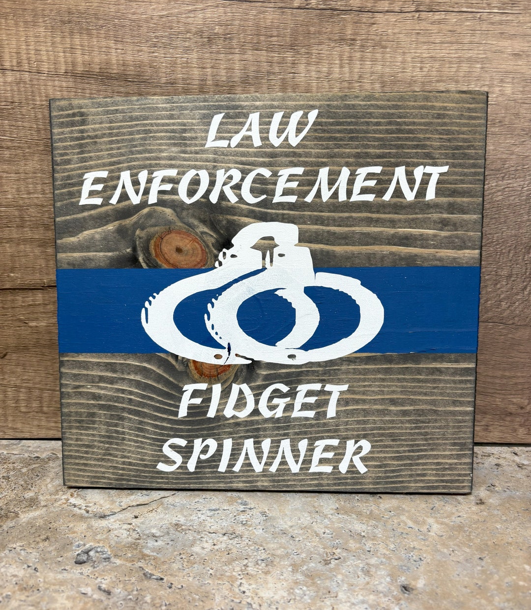 Fidget Spinner Wood Sign, Law Enforcement Wall Art, Thin Blue Line ...