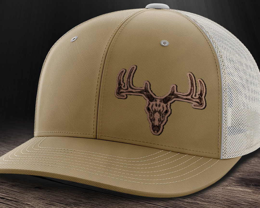 Deer Hunting Hat, Deer Skull, Deer Hat, Hunting Hat, Decal-cut Leather ...