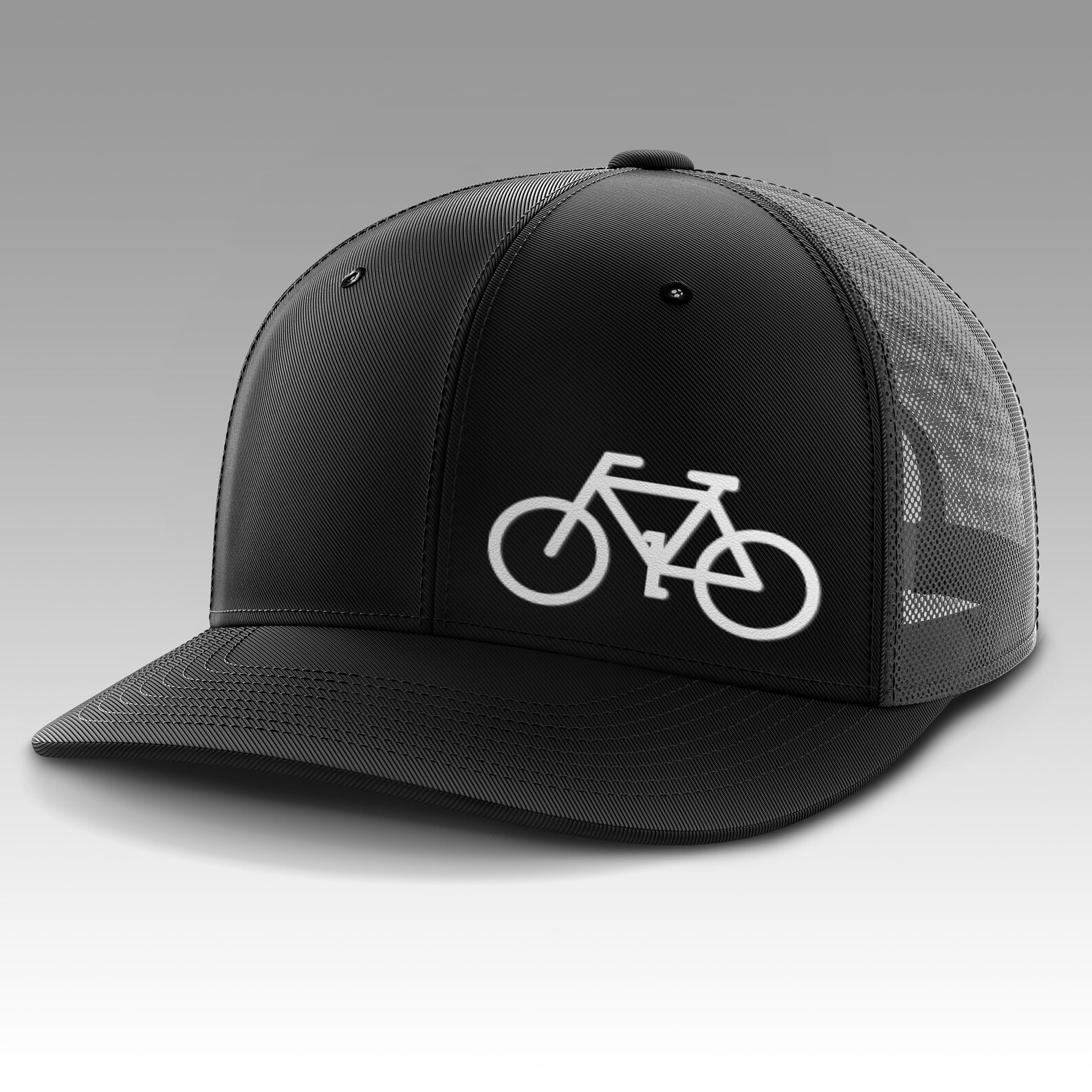 Bike Icon, Mountain Biking Hat, Die-cut Leather Patch Trucker Hat for ...