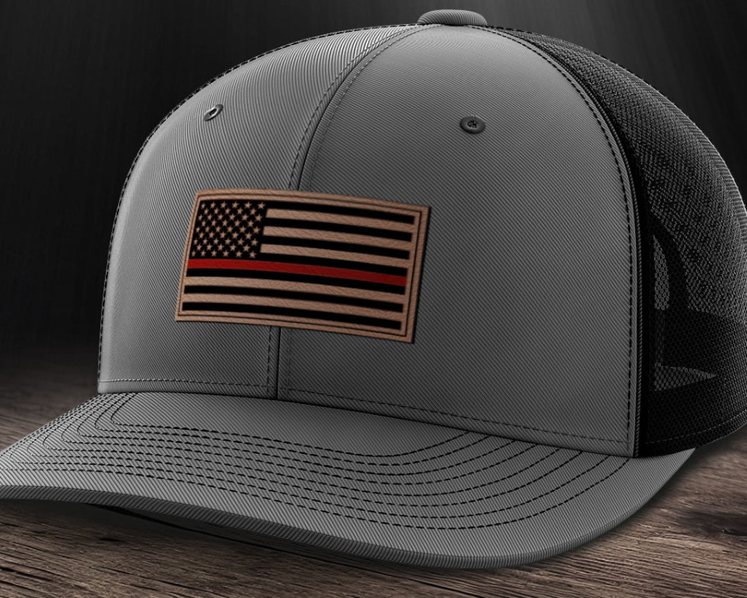 Thin Red Line, Thin Red Line Patch Hat, Firemen Flag Hat, Firefighter Flag Hat, USA Flag, Flag ...