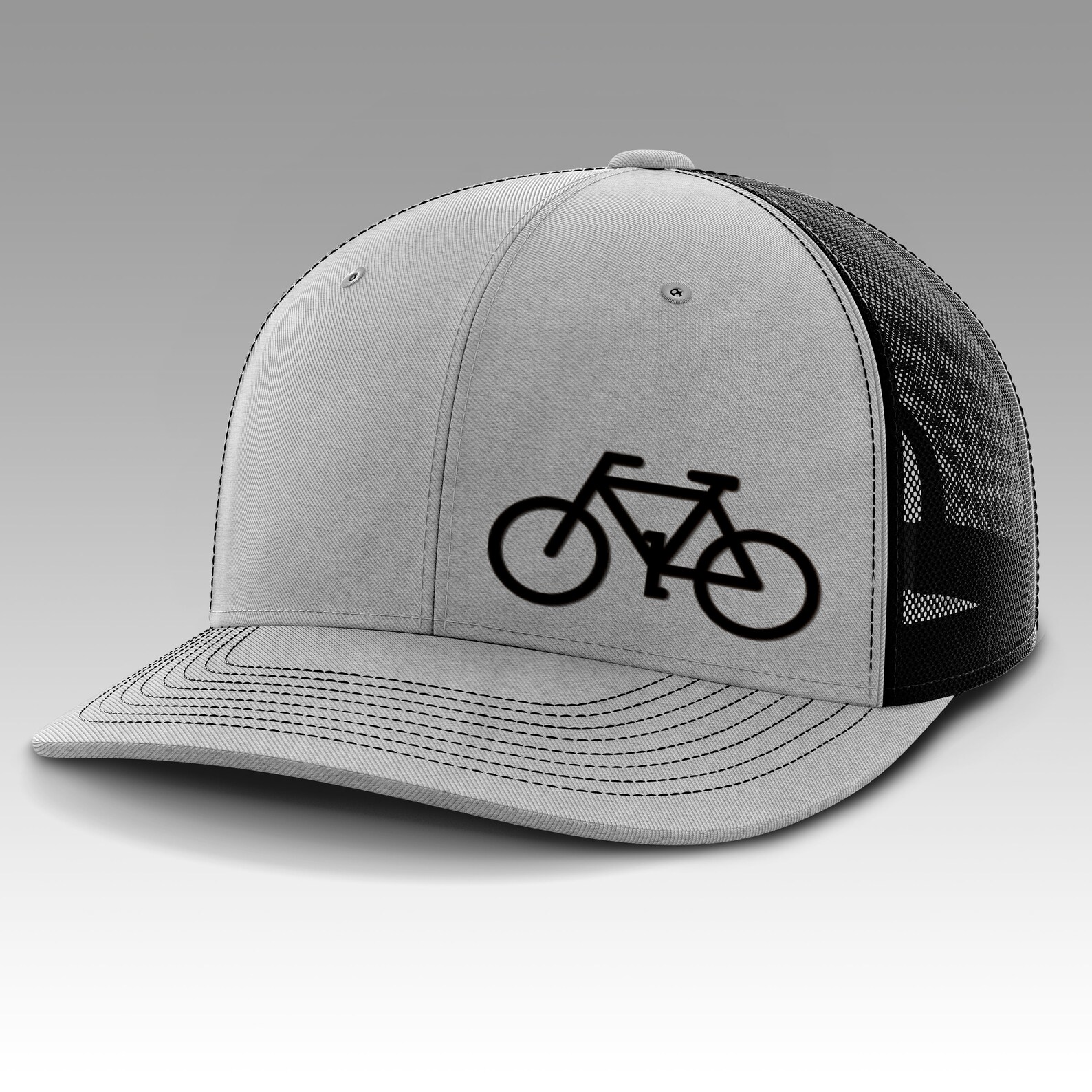 Bike Icon, Mountain Biking Hat, Die-cut Leather Patch Trucker Hat for ...