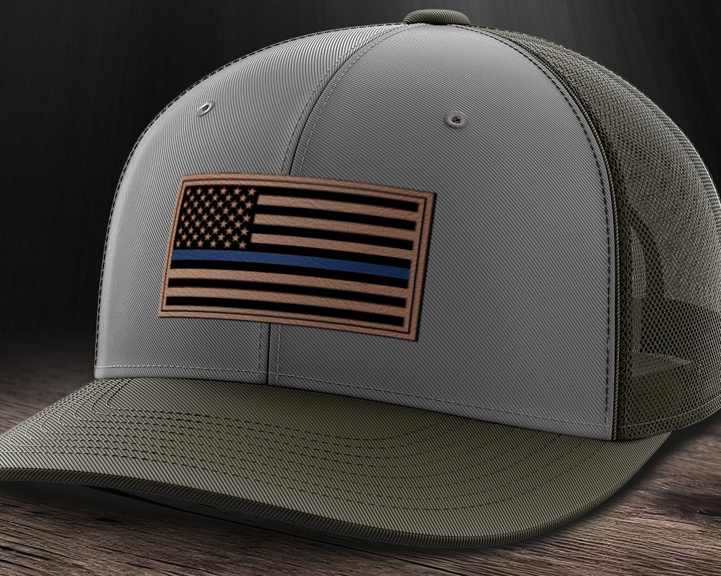 Thin Blue Line, Thin Blue Line Patch Hat, Police Flag Hat, USA Flag ...
