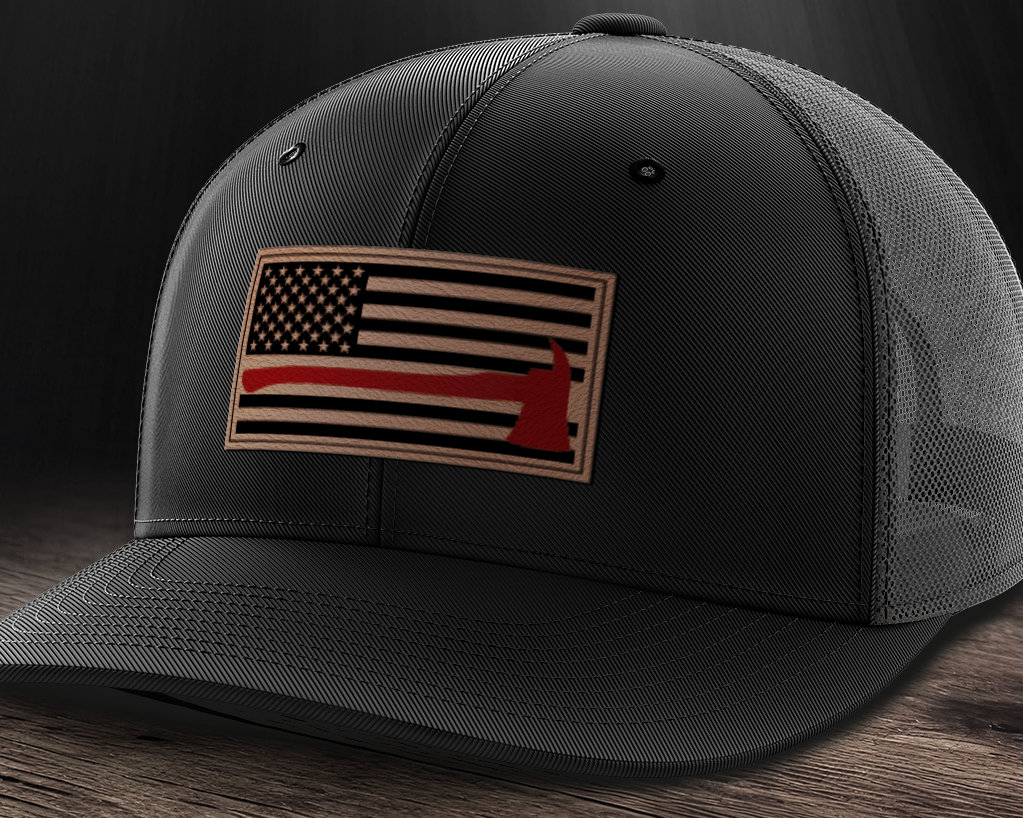 Thin Red Line, Thin Red Line Patch Hat, Firemen Flag Hat, Firefighter Flag Hat, USA Flag, Flag ...