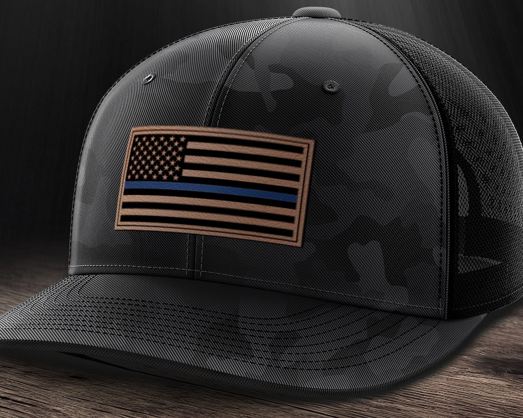 Thin Blue Line, Thin Blue Line Patch Hat, Police Flag Hat, USA Flag ...