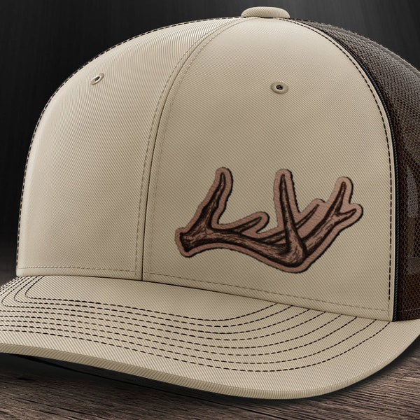 Leather Patch Deer Antler Hat - Etsy