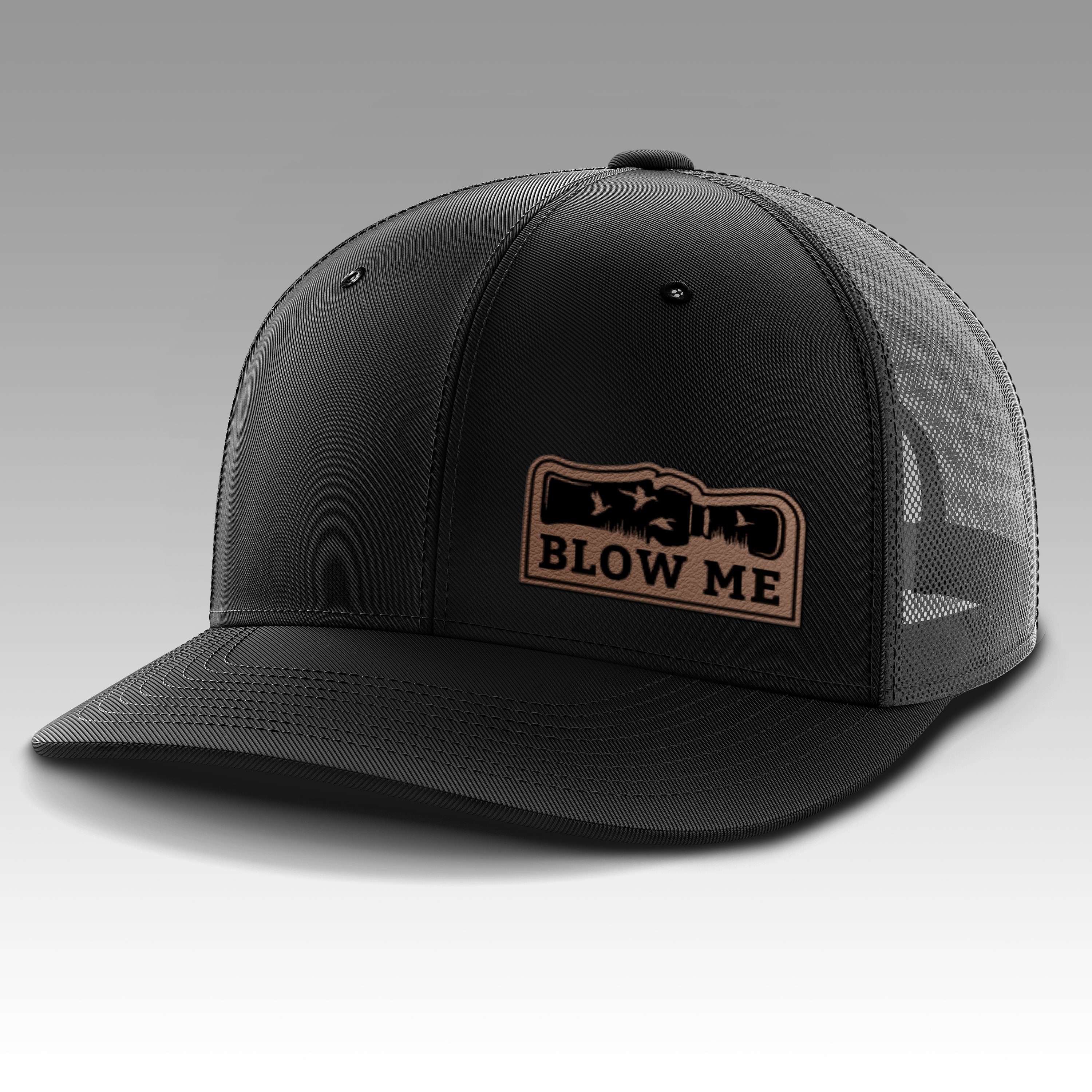 Blow Me Duck Call Hat, Duck Hunting Hat, Leather Patch Hat, Waterfowl ...