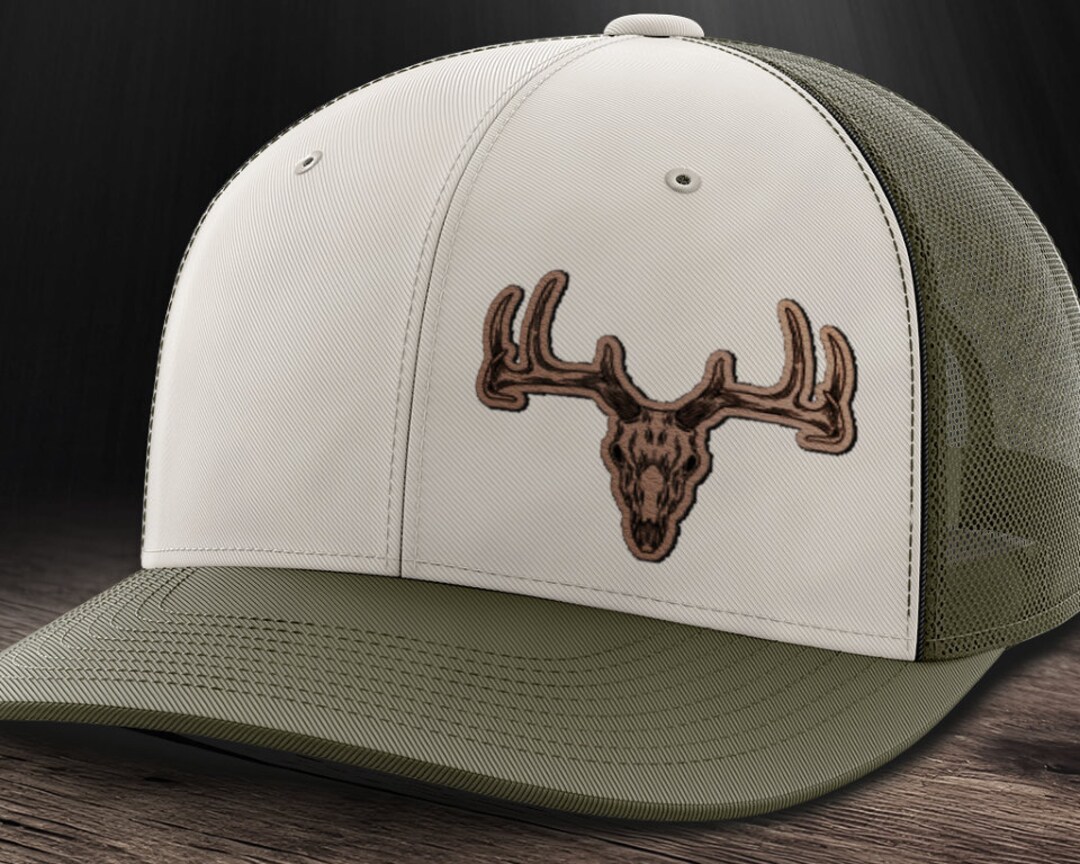 Deer Hunting Hat, Deer Skull, Deer Hat, Hunting Hat, Decal-cut Leather ...