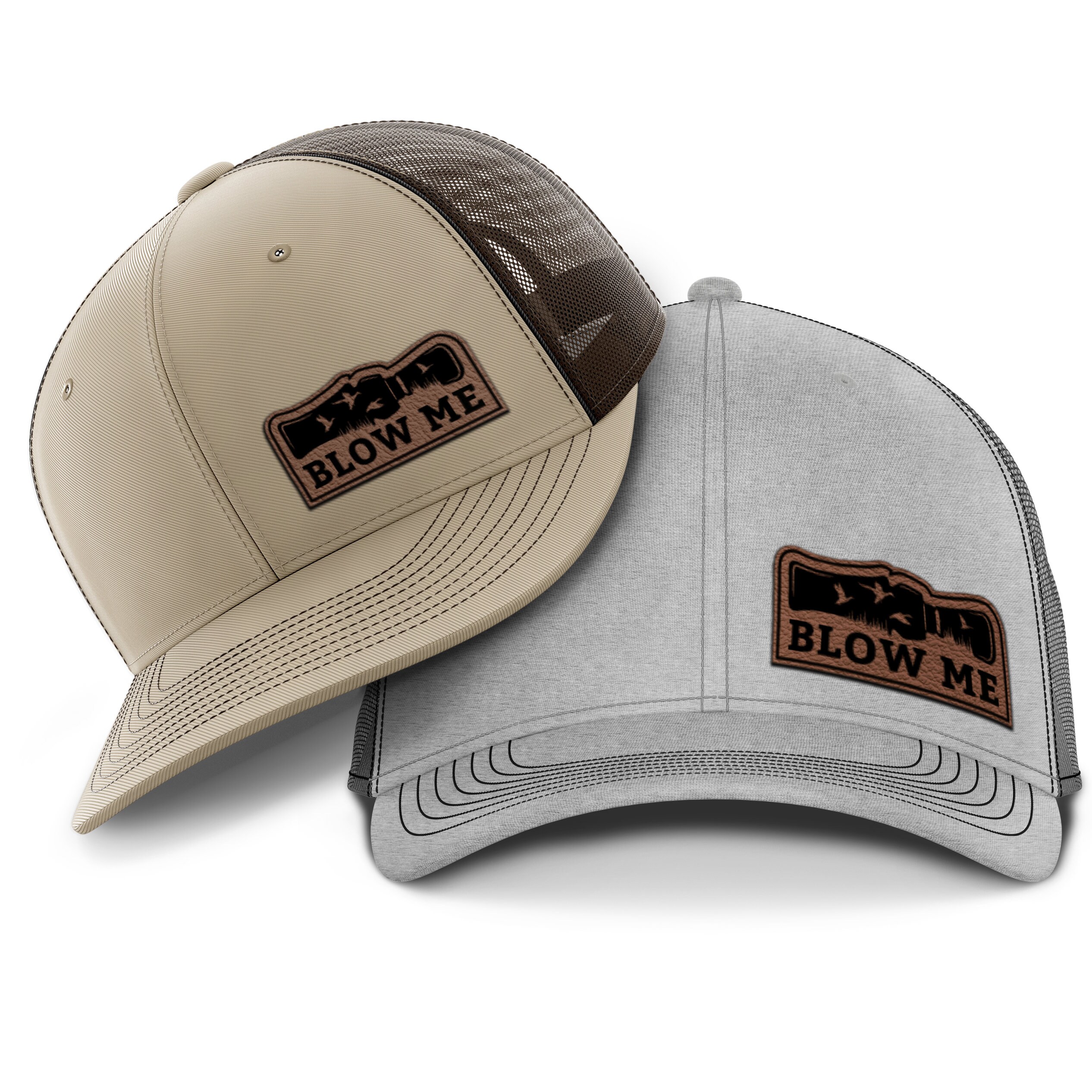 Blow Me Duck Call Hat, Duck Hunting Hat, Leather Patch Hat, Waterfowl ...