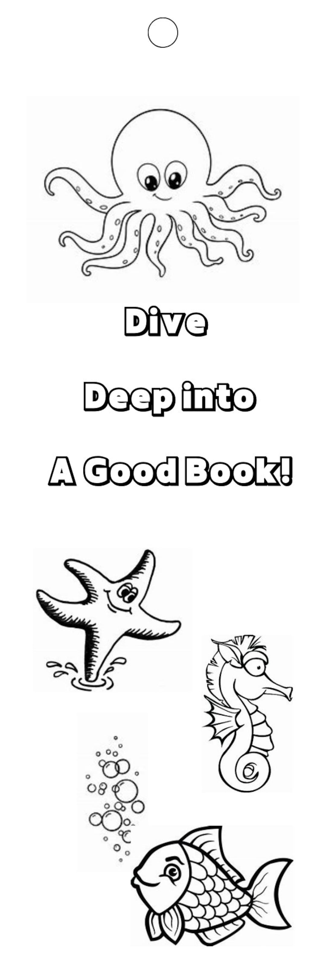 Printable Coloring Bookmarks for Children - Etsy