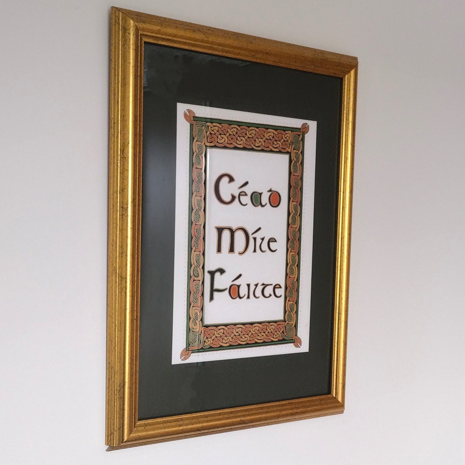 Gaelic Irish Welcome Sign Cead Mile Failte Medieval Art Illuminated ...