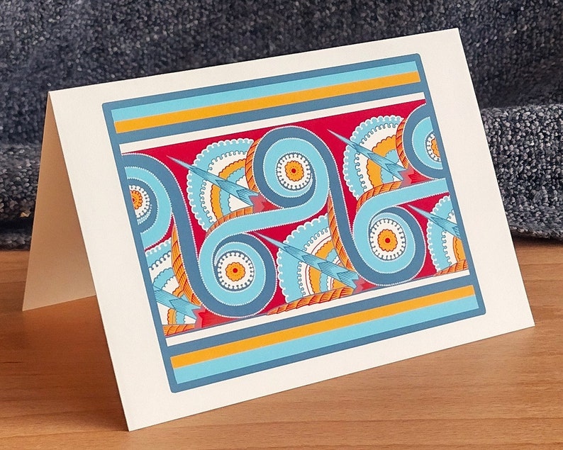 Mycenaean Art Greeting Card illustration of Spiral Frieze From Palace of Tiryns-minoan Art ...