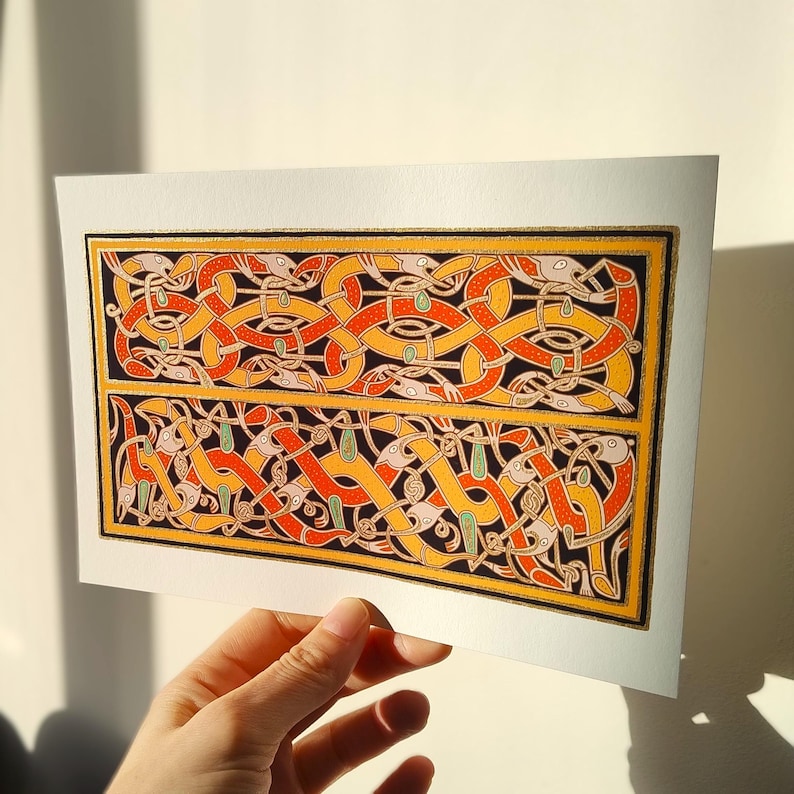 Book of Durrow Illustration A5 Art Print - Insular Art - Illuminated ...
