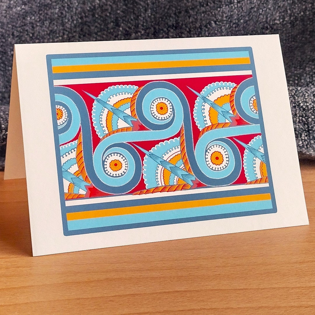 Mycenaean Art Greeting Card illustration of Spiral Frieze From Palace ...