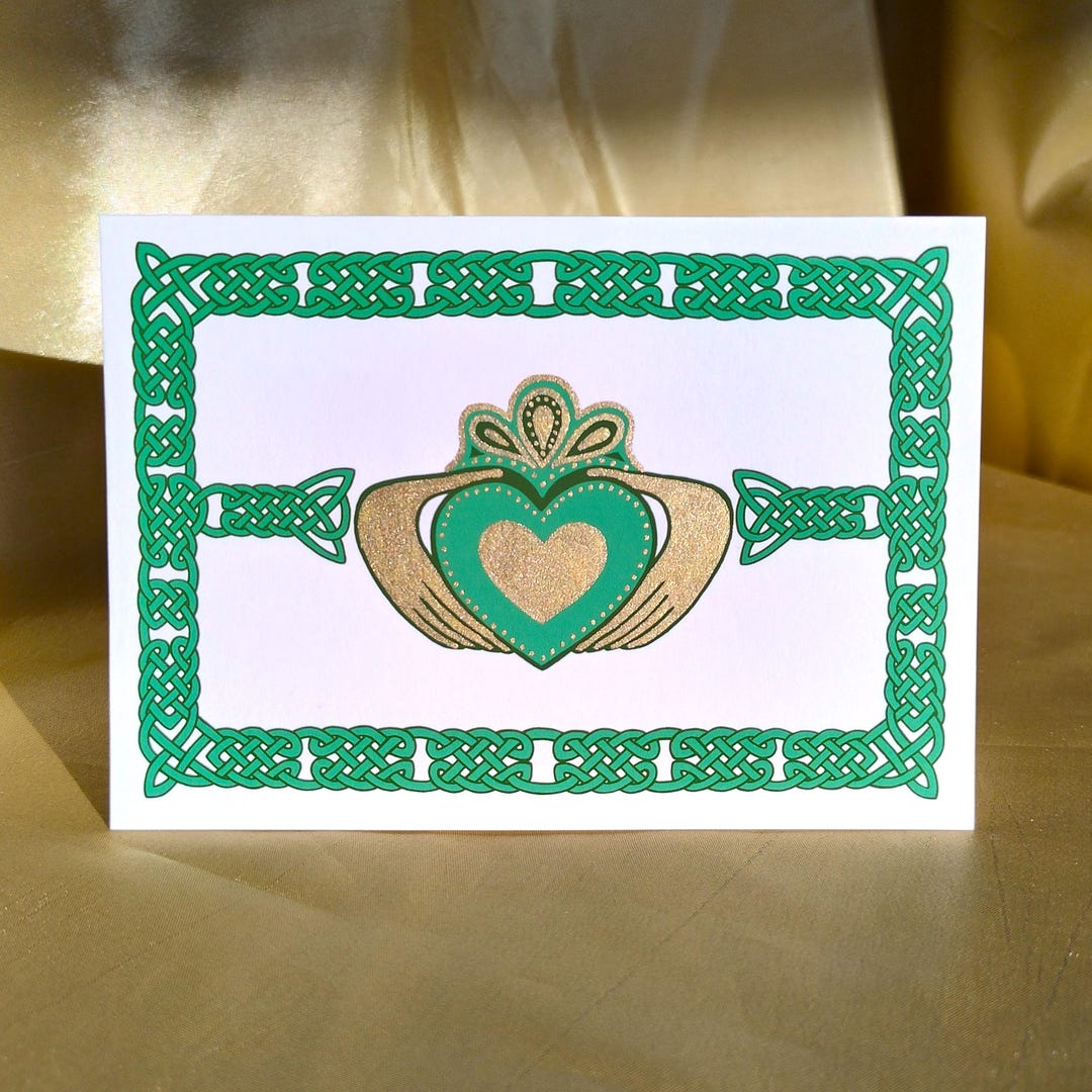 Celtic Knot Irish Claddagh Greetings Card - Valentine's Day - Wedding ...