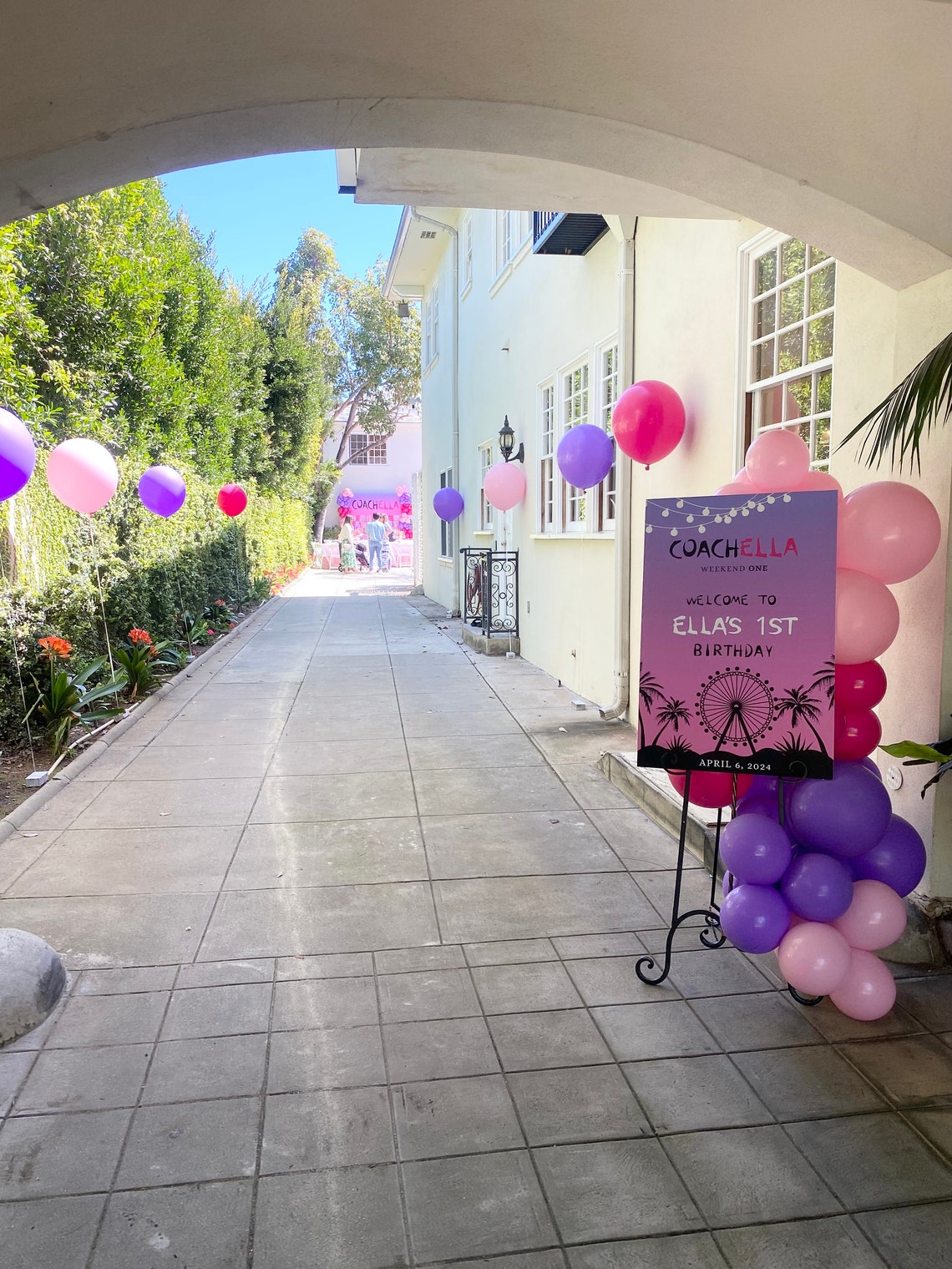 Coachella Birthday Sign, Coachella Custom Sign, Editable Pink & Purple ...