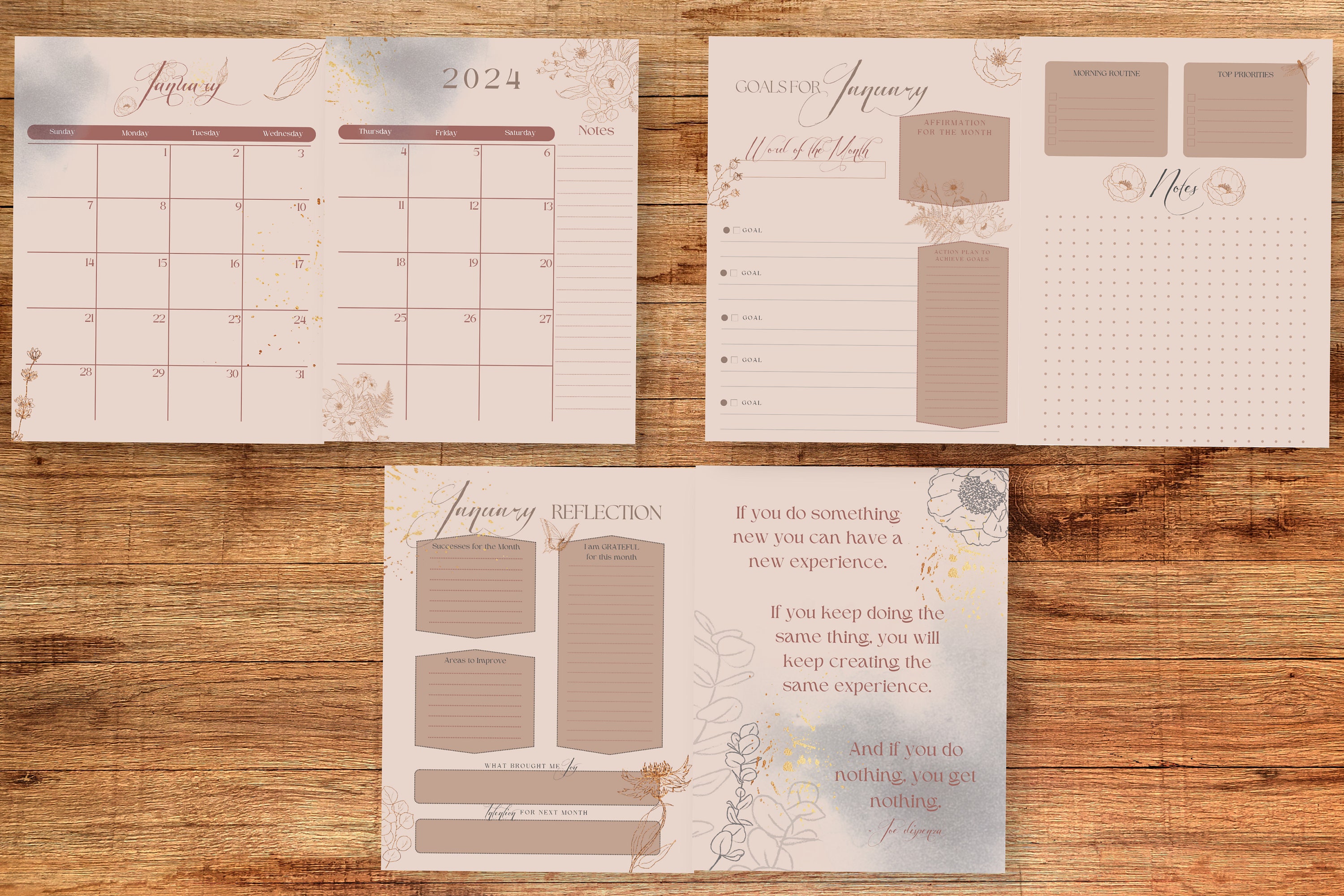 2024 Intentional Year Planner, Printable Monthly Planner and Habit ...