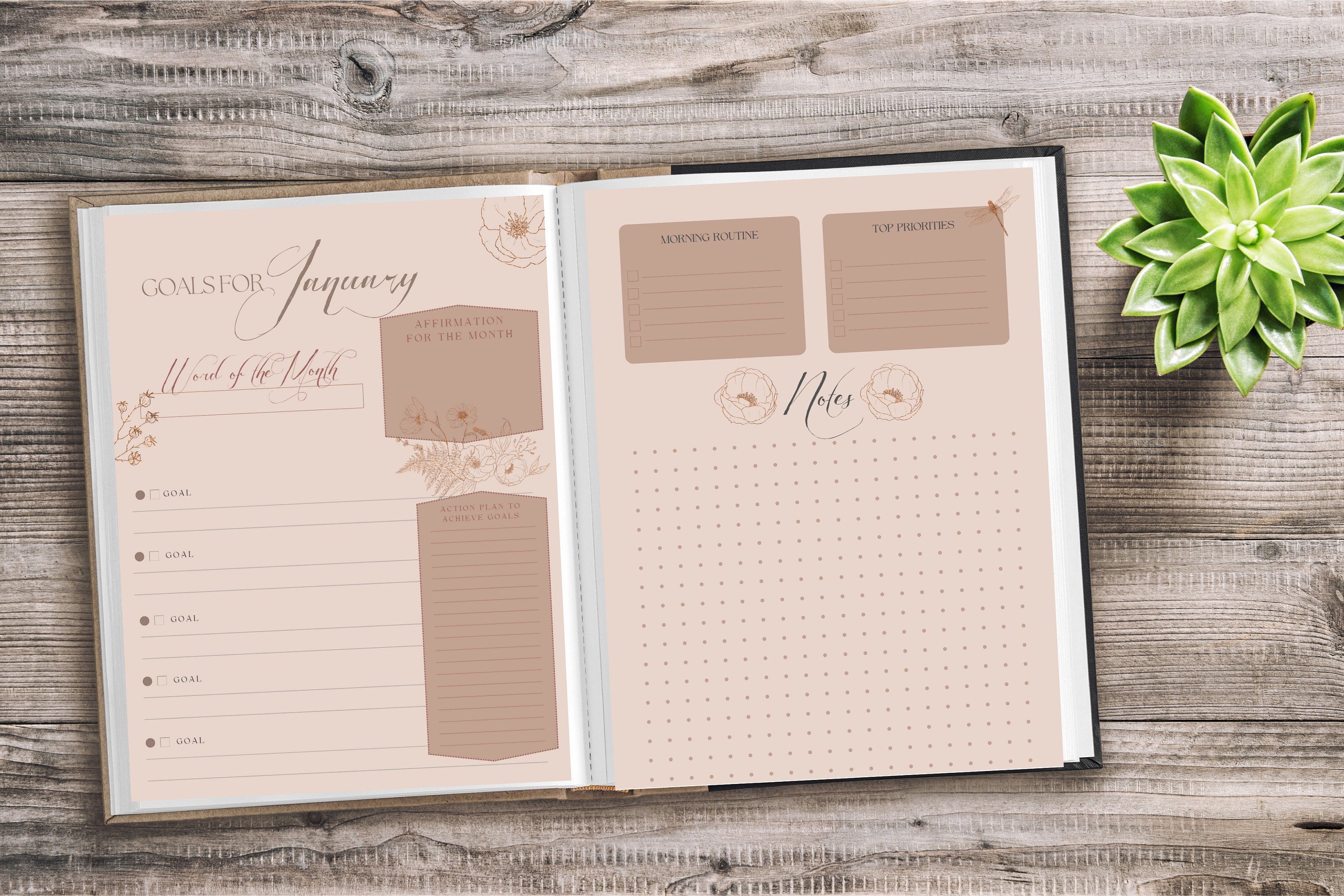 2024 Intentional Year Planner, Printable Monthly Planner and Habit ...
