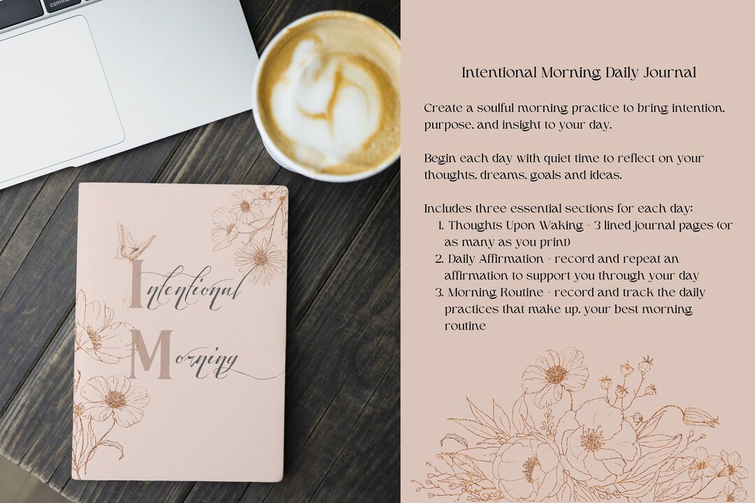 Intentional Morning Journal, Printable Undated Journal and Habit ...