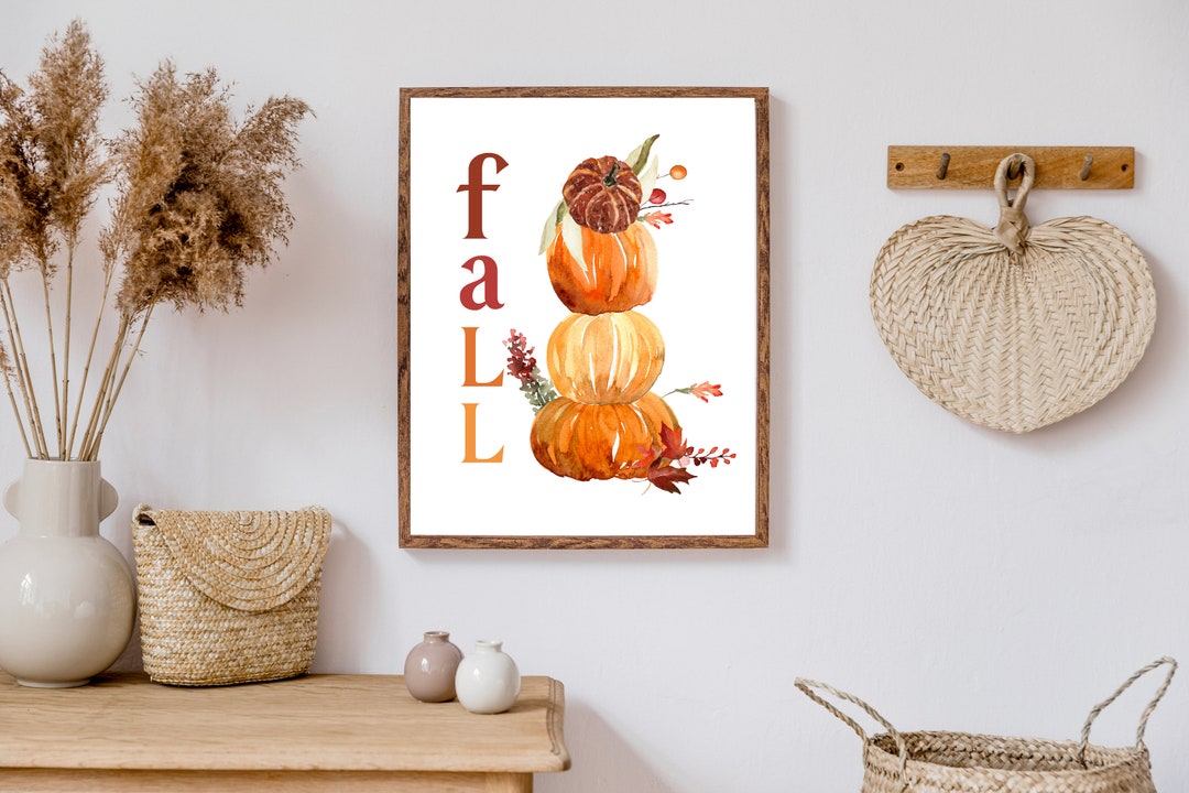 FALL Pumpkin Wall Art Instant Download, Digital Print, Thanksgiving ...