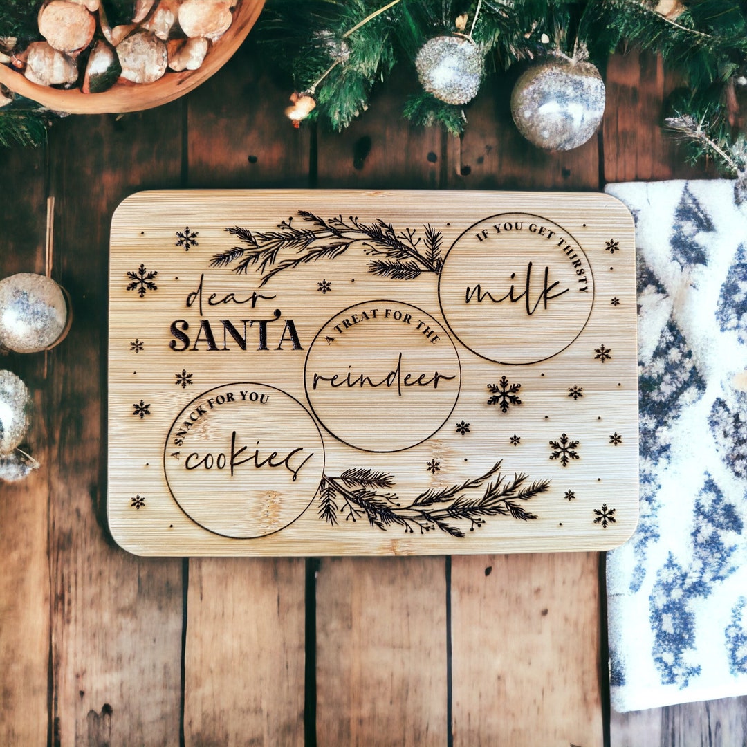 Personalized Bamboo Santa Tray: Christmas Eve Treat Board - Etsy
