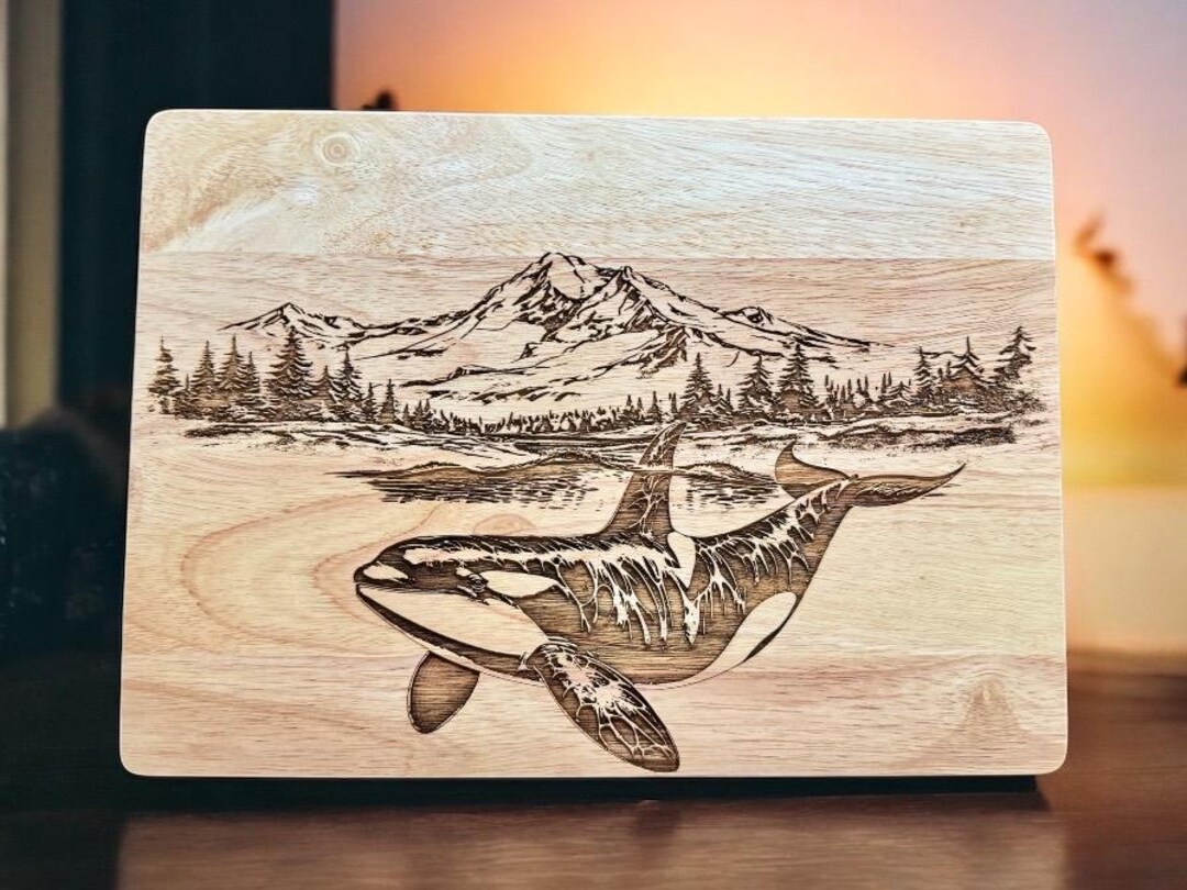 Engraved Orca Whale Cutting Board: Personalized Nautical Decor - Etsy