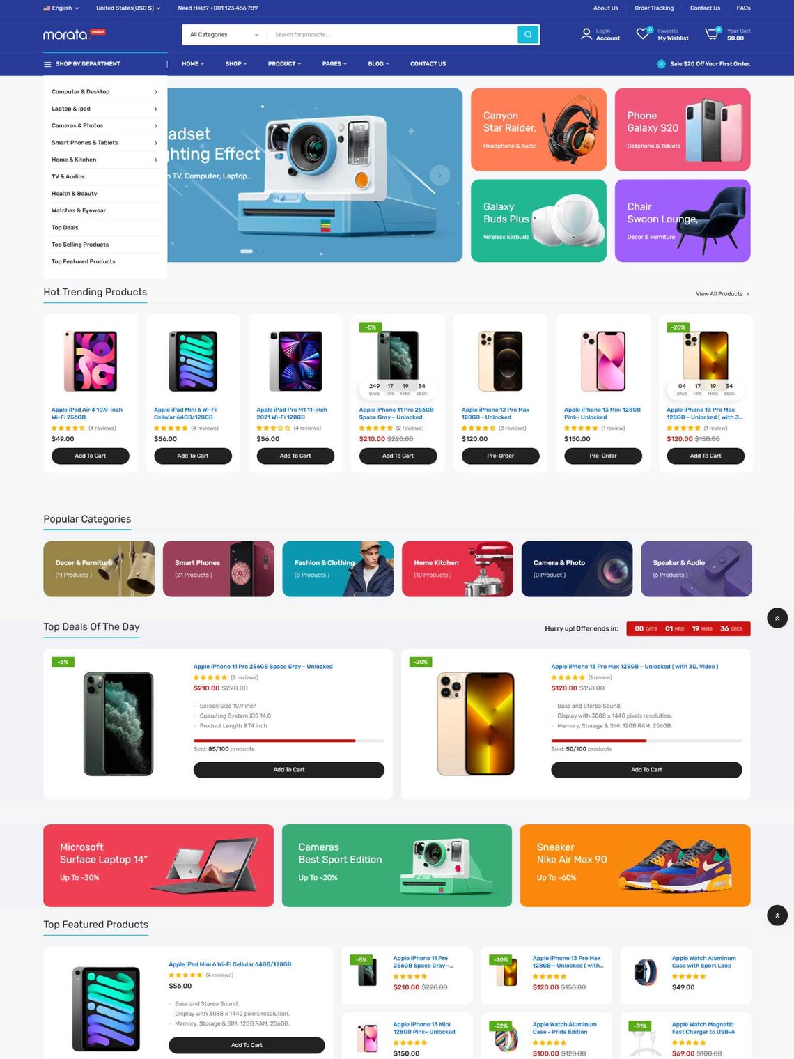 Morata Shopify Theme – Multipurpose and RTL Ready | Responsive Design for Electronics, Fashion ...