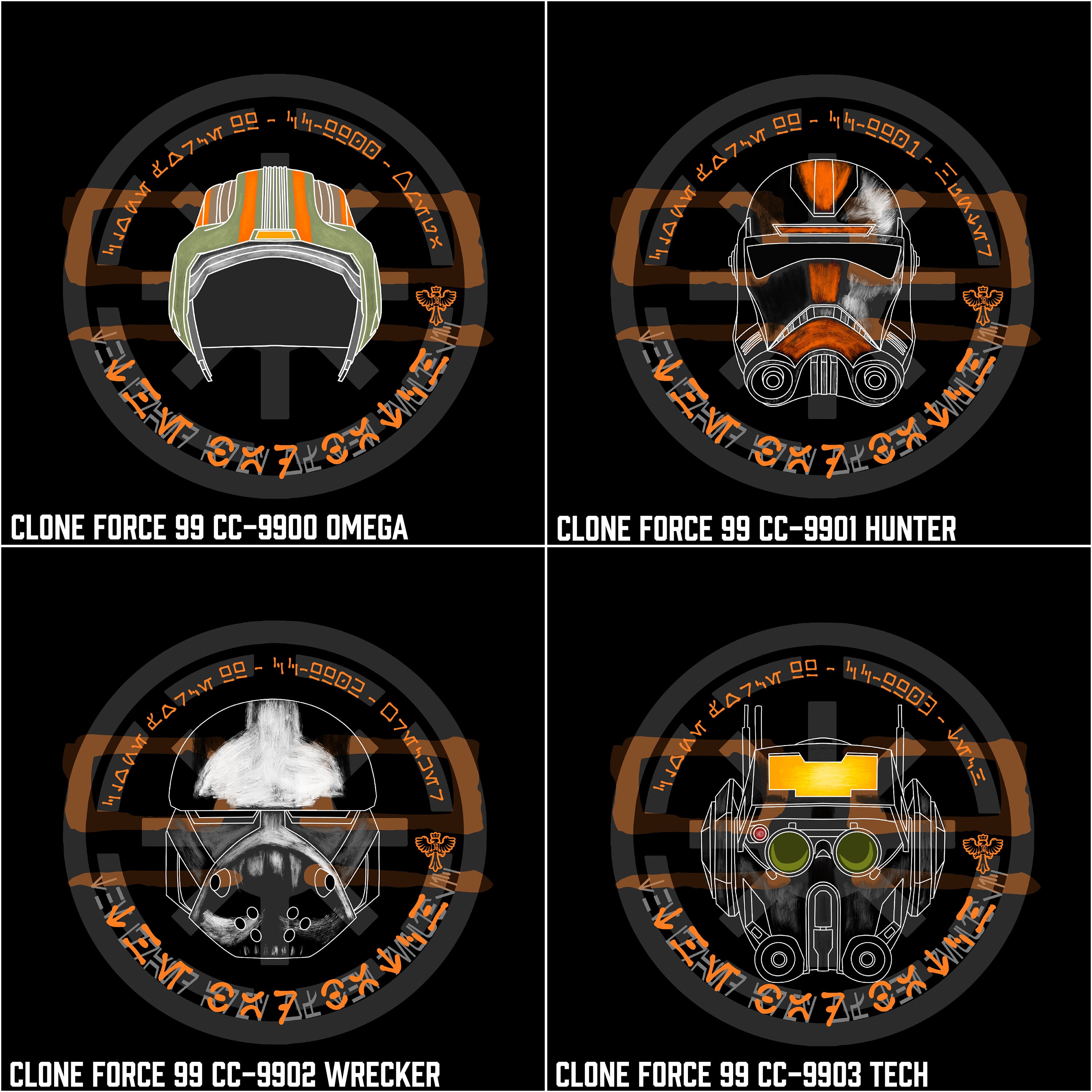 Pick Your Favorite Bad Batch Helmet Shirt Hunter Wrecker Echo Tech Omega Crosshair Clone Force