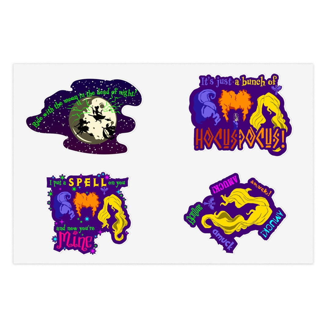 Hocus Pocus Sticker Set Halloween Stickers Disney Villains Stickers ...